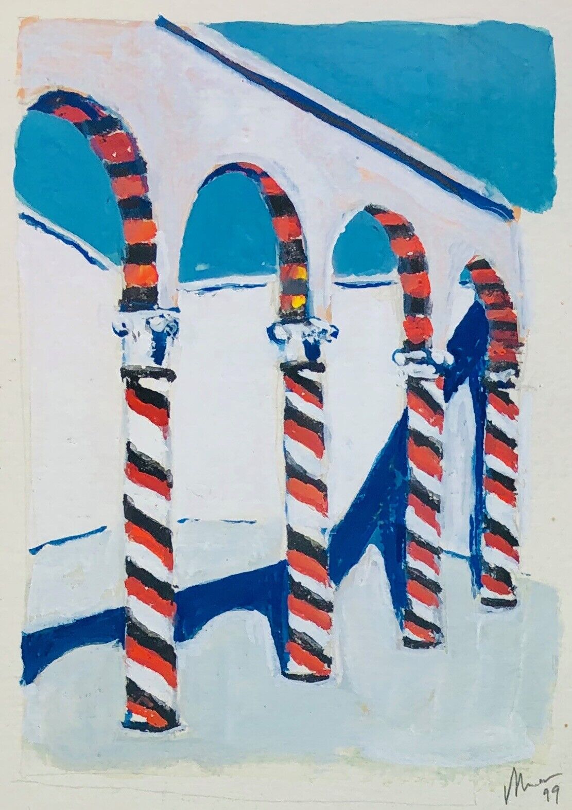 Jeremy Mason, Architectural Archway Study 1999, Mixed Media, Signed ...