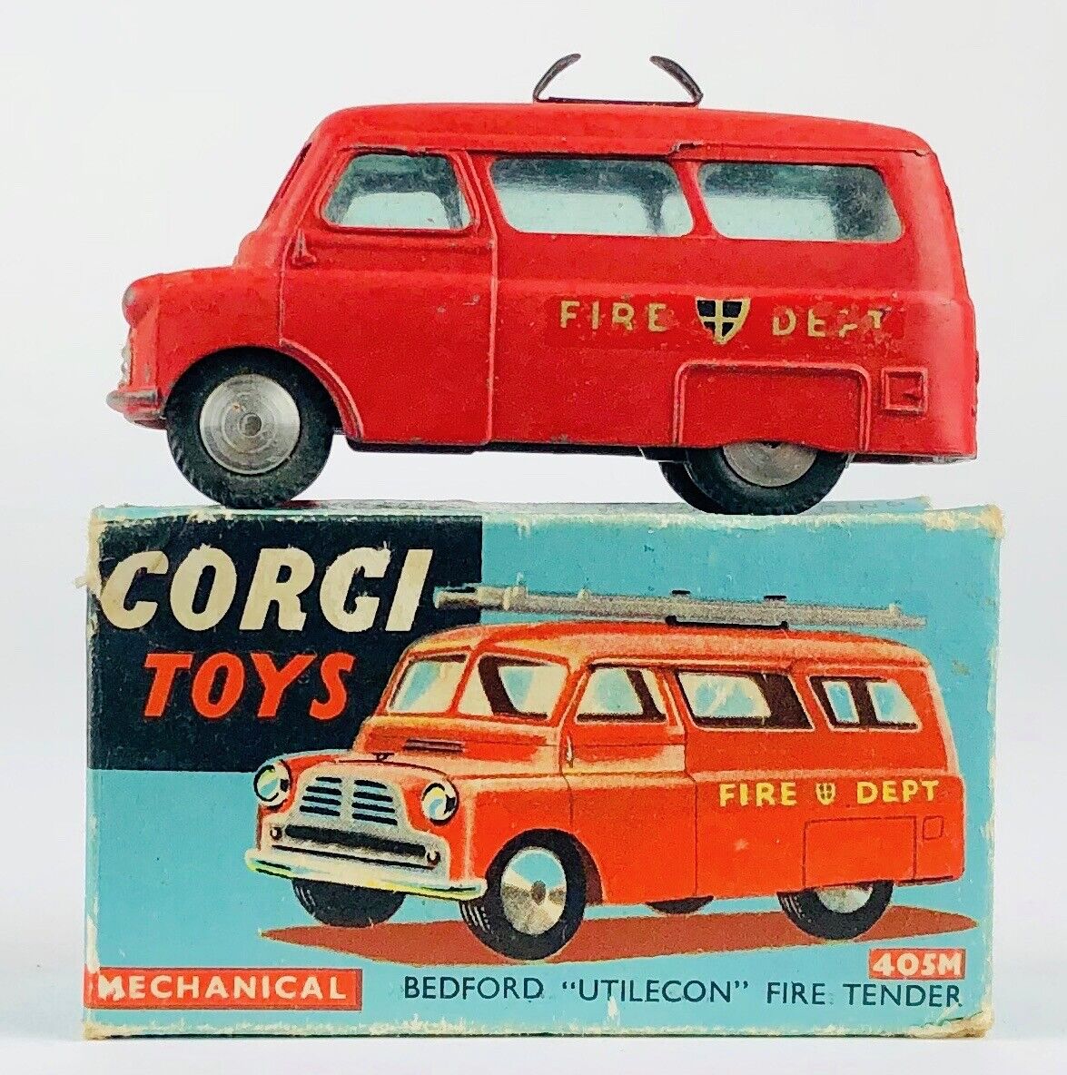 Corgi Toys Bedford "Utilecon" Fire Tender No. 405M- Mechanical Engine ...
