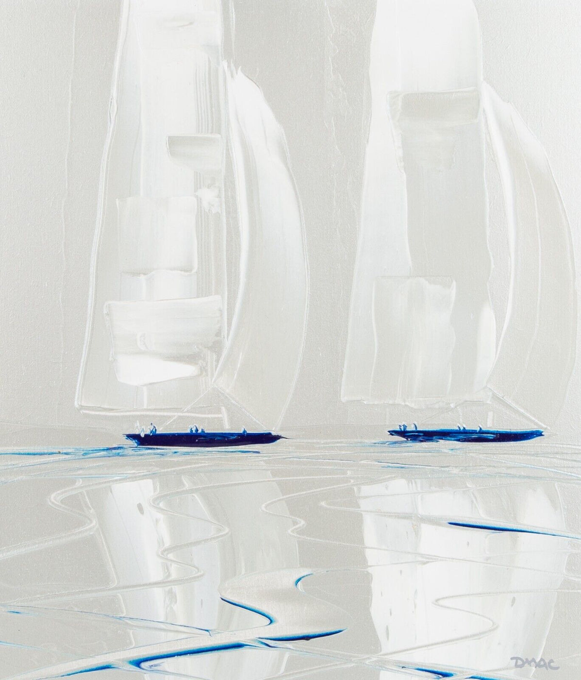 Duncan Macgregor 'Two Boats' Seascape, Original Acrylic Painting ...