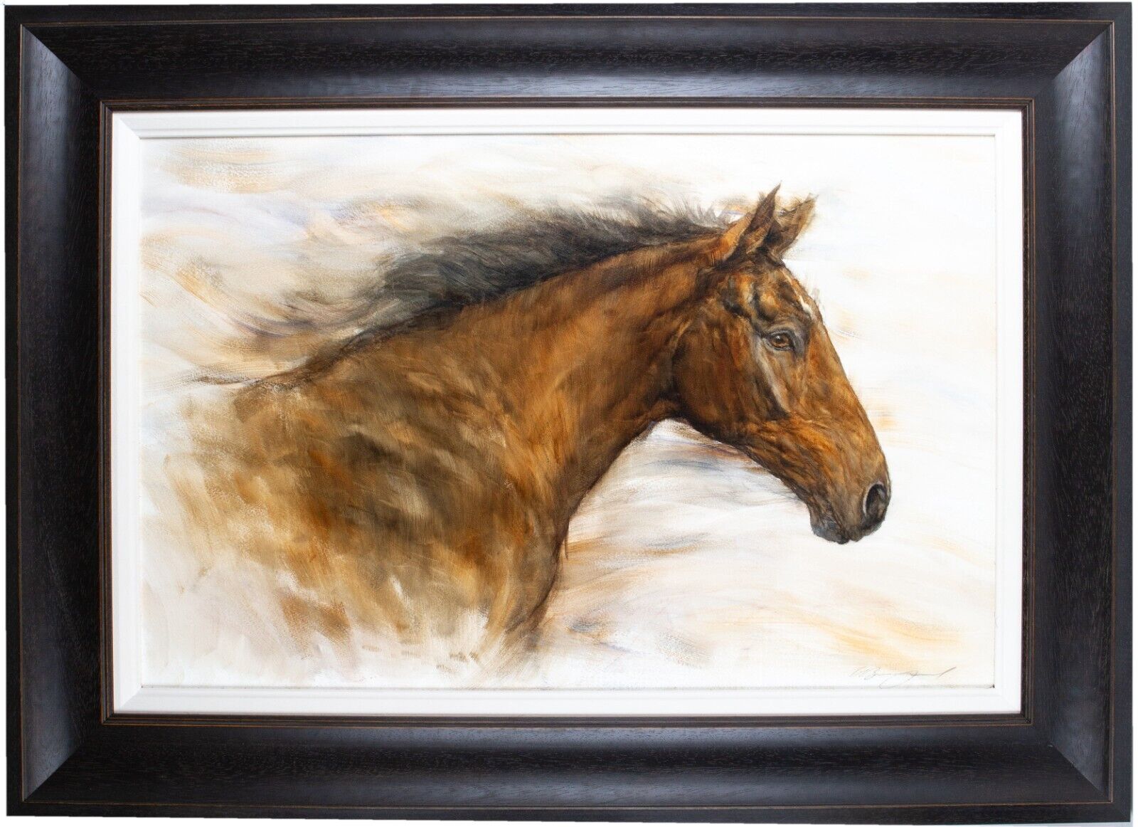 Gary Benfield (B.1965) -Soft Breeze- Horse Study, Original Oil On Board ...