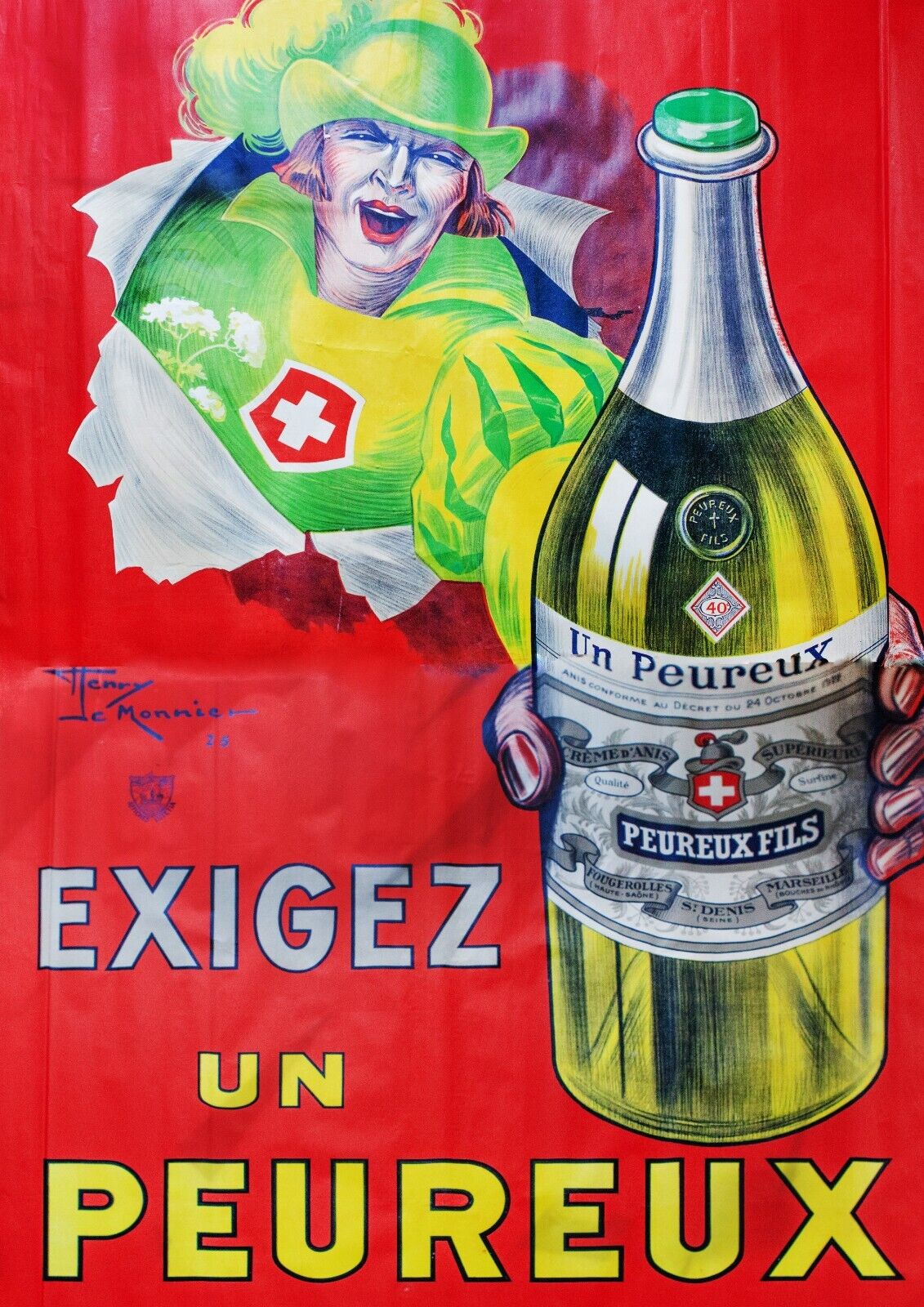 Un Peureux - Original 1925 French Peureux Fils Large Vintage ...
