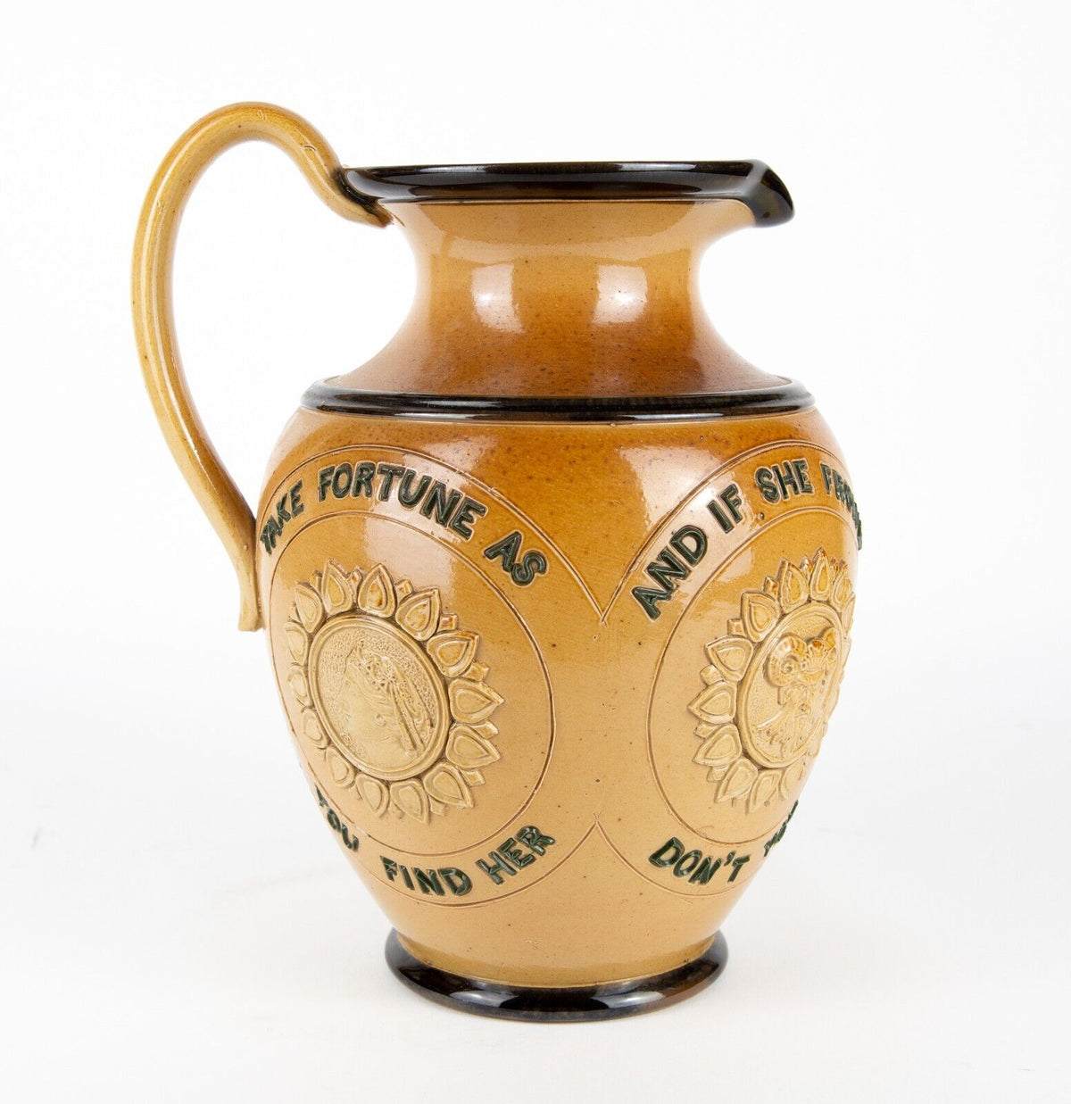 Take Fortune As You Find Her - Large Royal Doulton Lambeth Stoneware ...