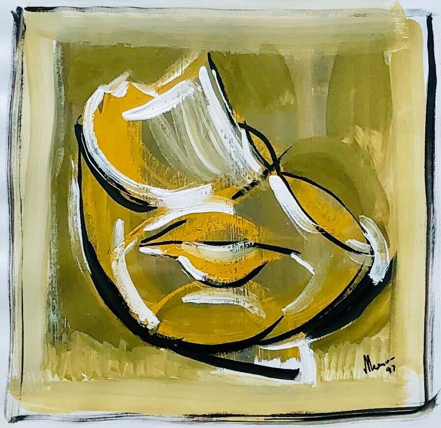 Jeremy Mason 'Yellow Jasper Queen' Abstract 1997, Mixed Media, Signed ...
