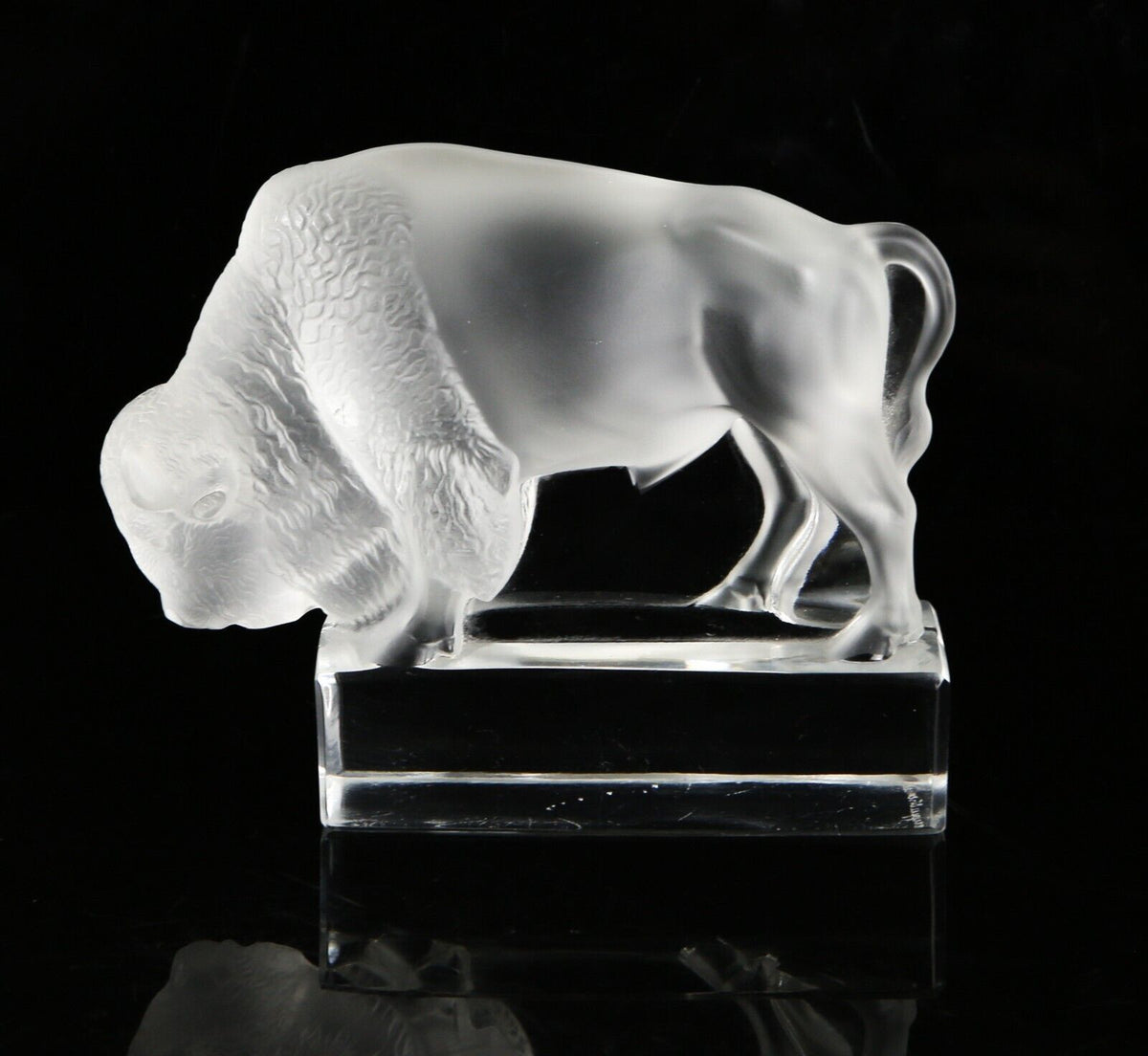 Lalique France - Bull Bison Buffalo Crystal Glass Paperweight Model ...