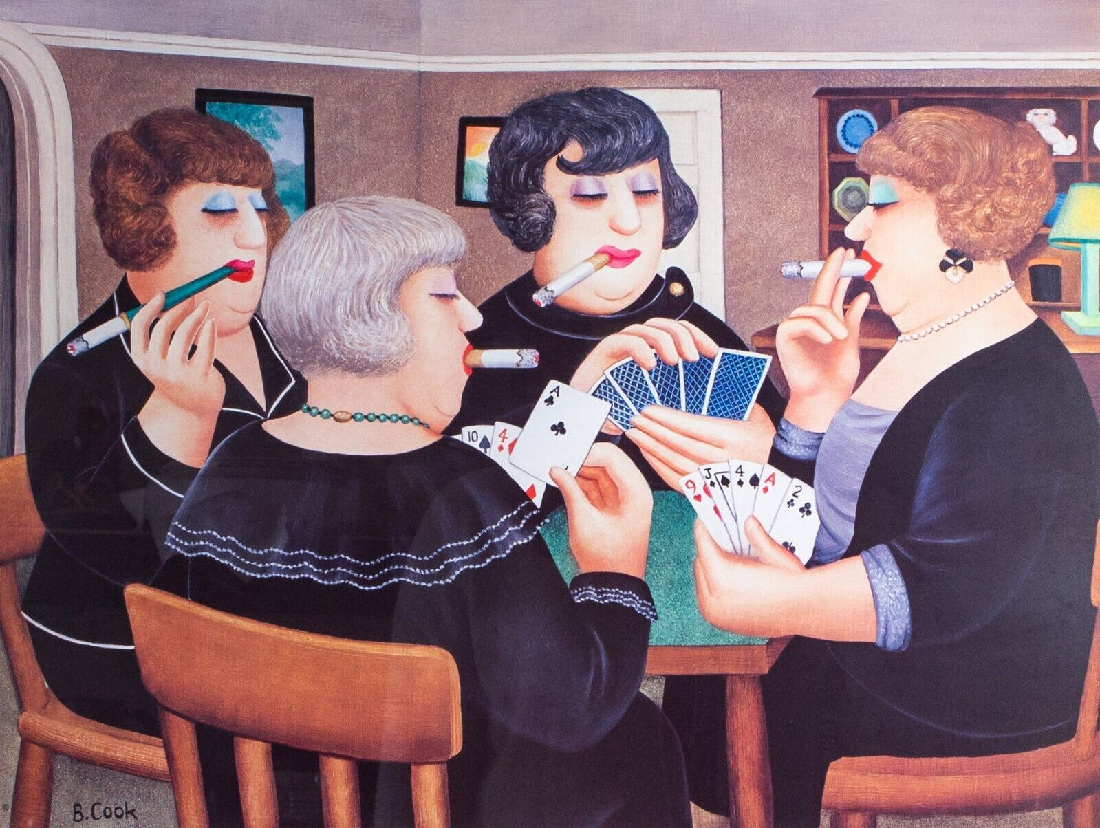Beryl Cook, 'Bridge Party', Card Players, Limited Edition Print 435/650 ...