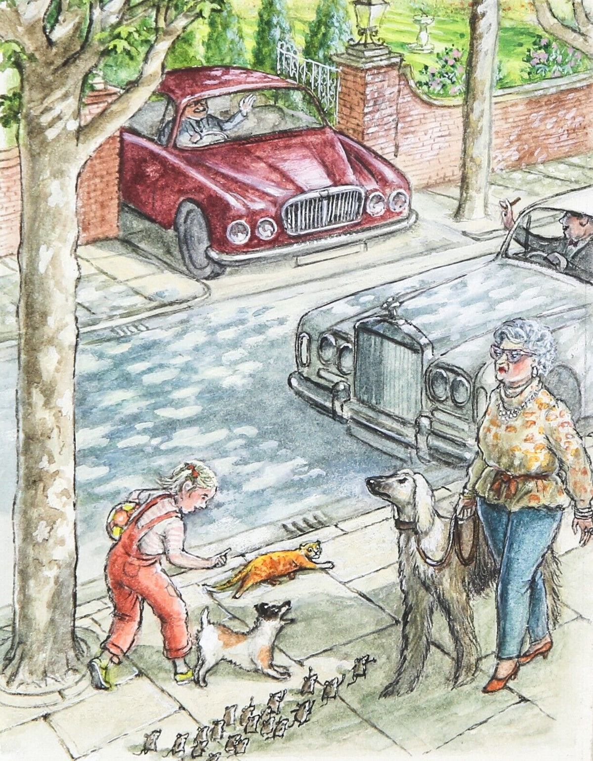 Graham Oakley, Sampson The Cat, Church Mice & Dog, Original Watercolour ...