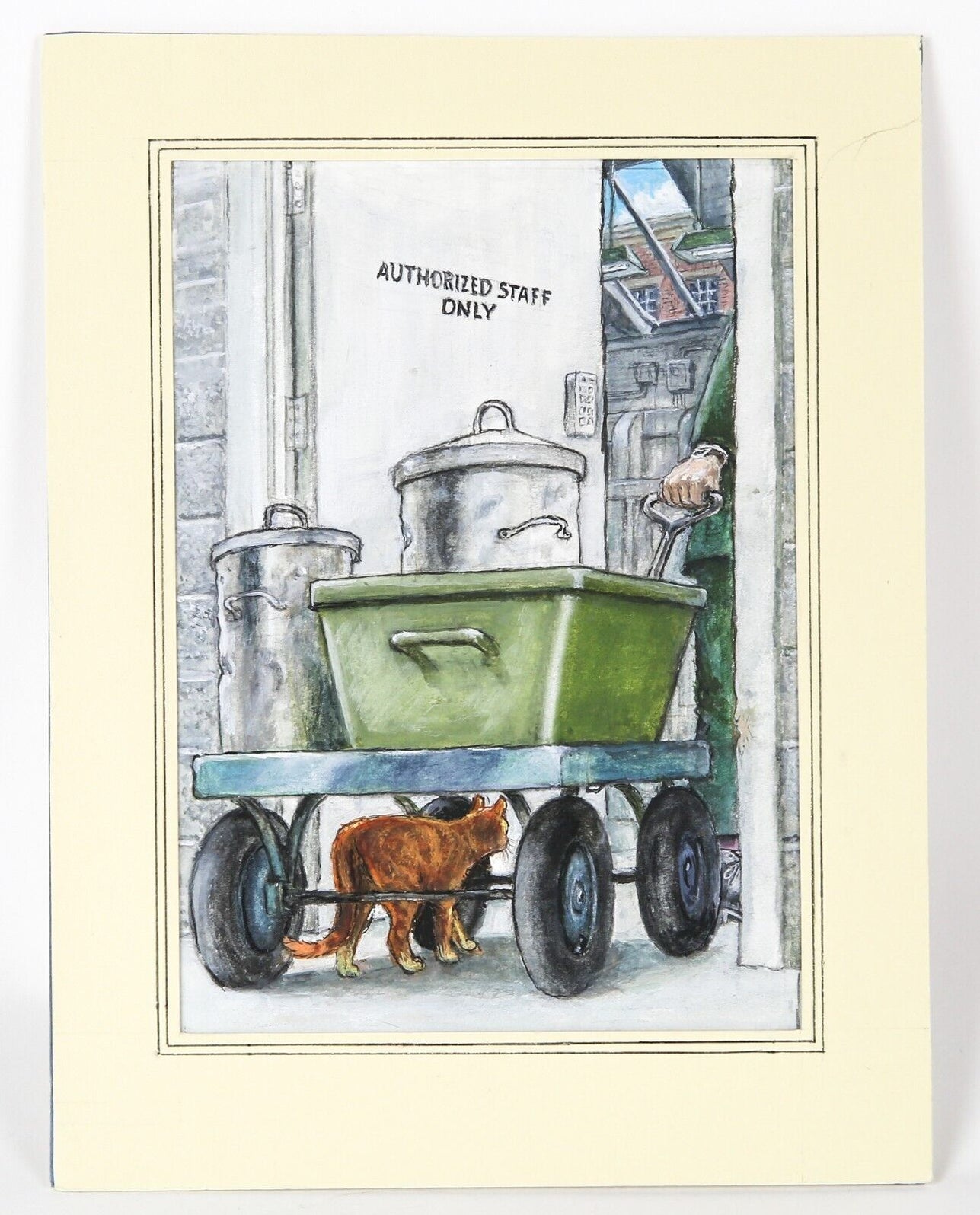 Graham Oakley, Sampson The Cat Hiding, Original Church Mice Watercolour ...