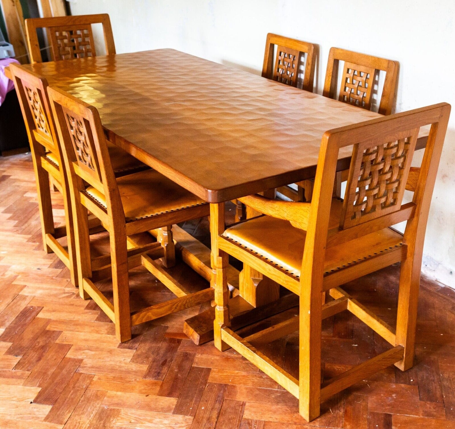 Robert 'Mouseman' Thompson Of Kilburn - Solid Oak 6Ft Dining Table ...