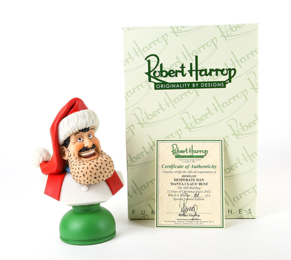 Robert Harrop 'Desperate Dan, Danta Claus Bust' Ltd Edition Xmas Figure ...